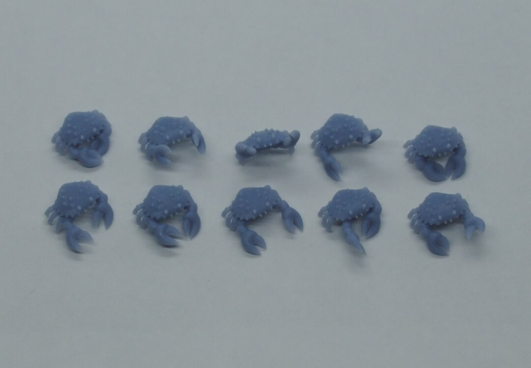 10 3d Printed Resin Crabs Mudcrabs for Miniature Wargaming D&D Scenery ...