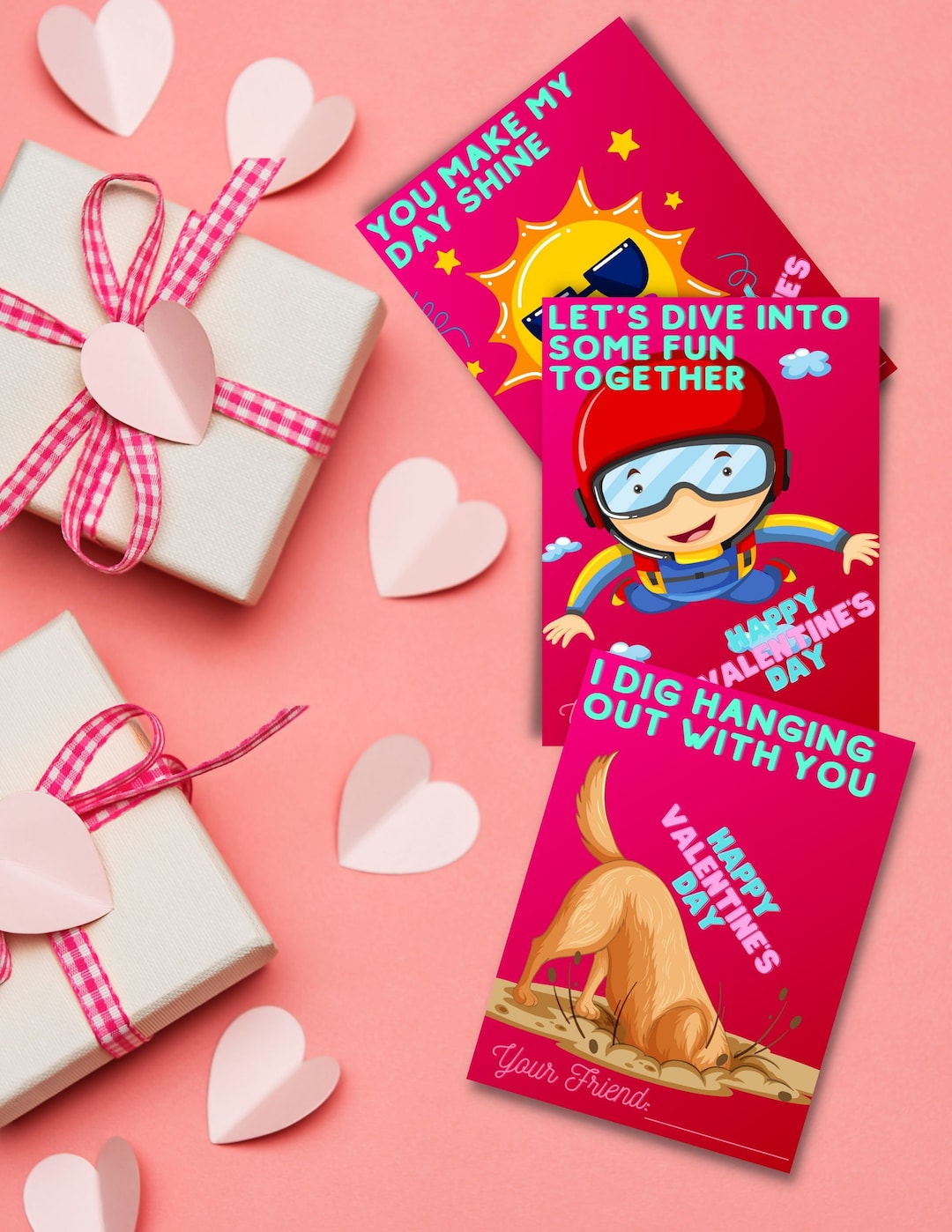 Printable Kids Valentine's Day Notes 4x3 DIGITAL DOWNLOAD - Etsy