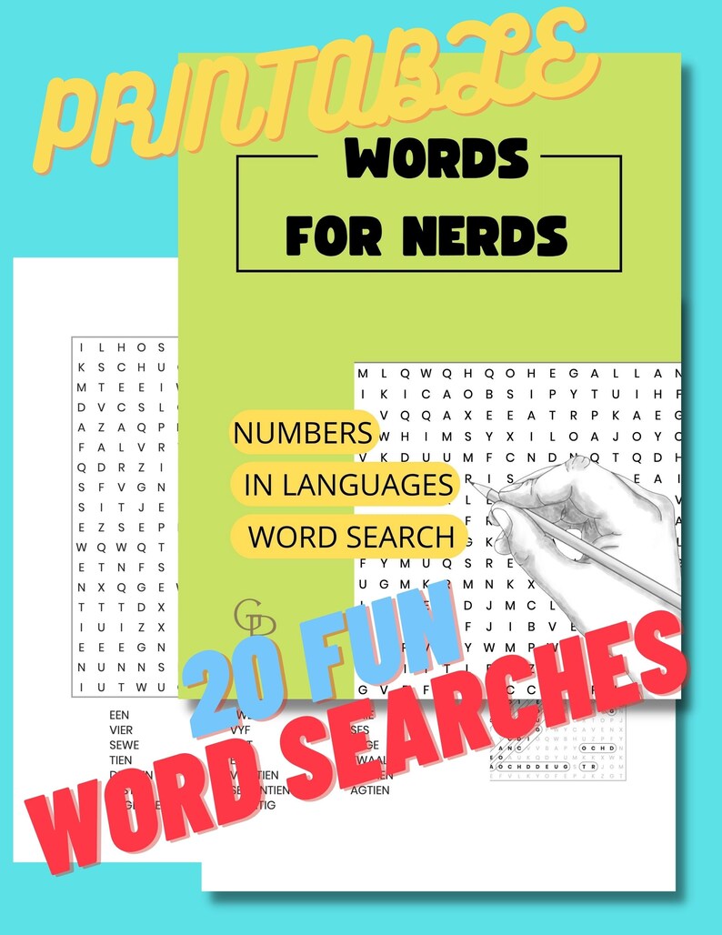 PRINTABLE Words for Nerds - Number in Different Languages Themed Word ...