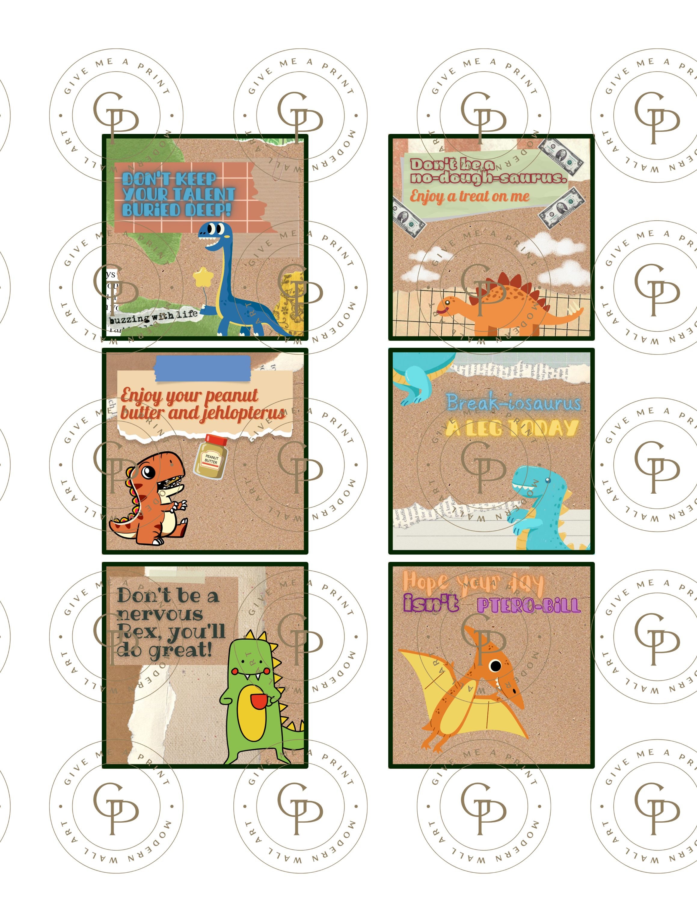 Printable Kids Dinosaur Themed Lunchbox Notes - Etsy