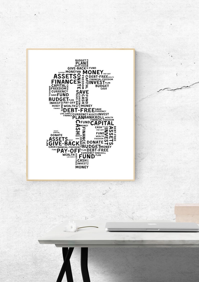 Printable Money Dollar Word Art Wall Art DIGITAL DOWNLOAD - Etsy