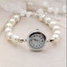 White Freshwater Pearl Bracelet Watch Beaded Bracelet Watch Women's Watch Women's for Gift ...