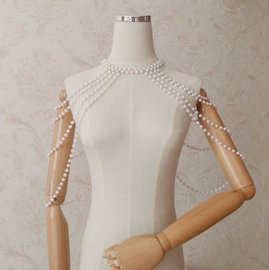 Pearl Body Chain Bridal Body Jewelry Pearl Body Chain Bra - Etsy