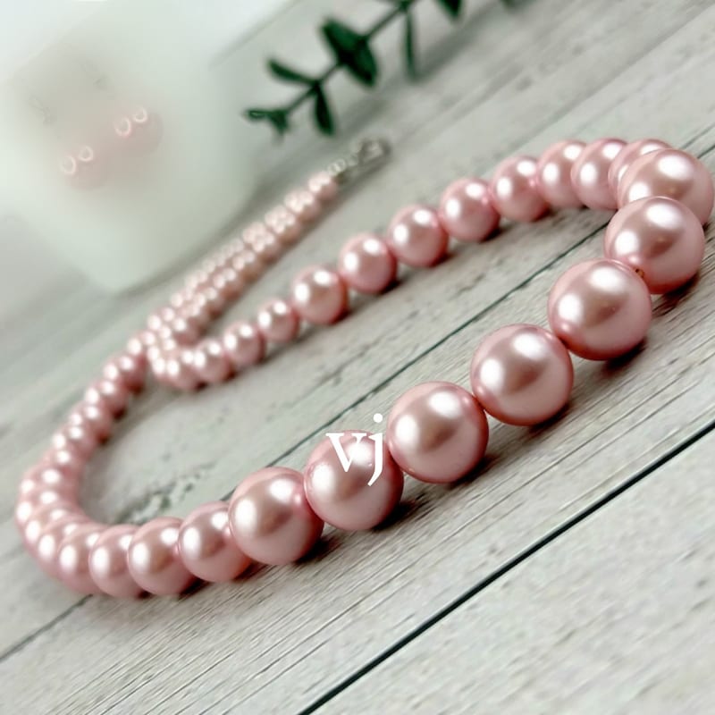 Pink Pearl Necklace - Etsy