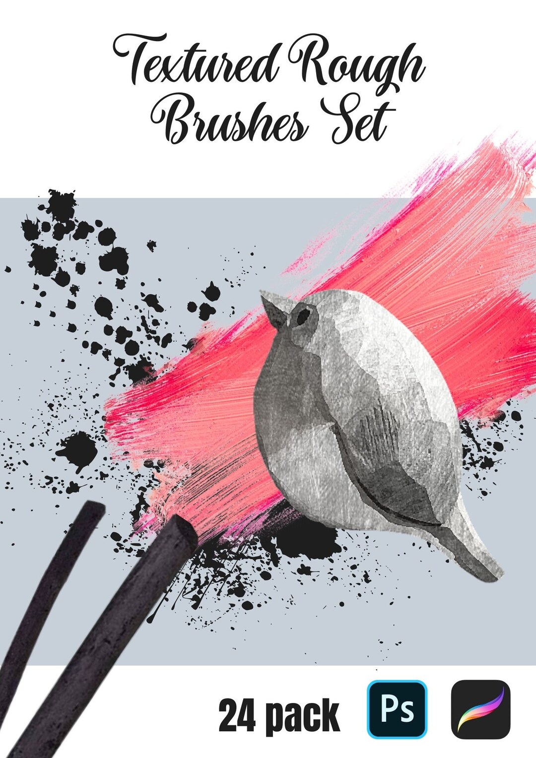 Photoshop Brushes Set Pencil Texture Pastel Pencil Brushes Photoshop - Etsy