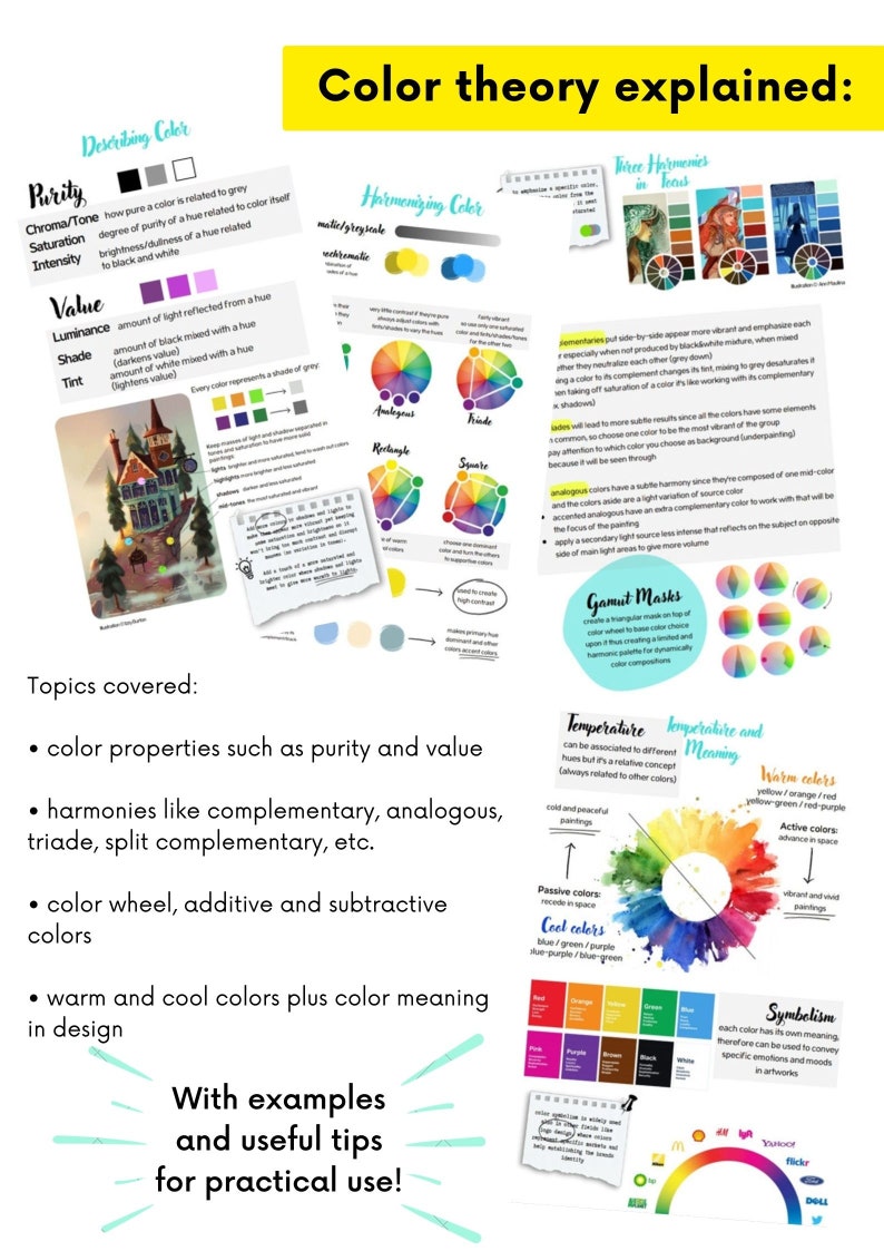816 Color Codes & Color Theory PDF Guide, Harmonies and Palettes ...