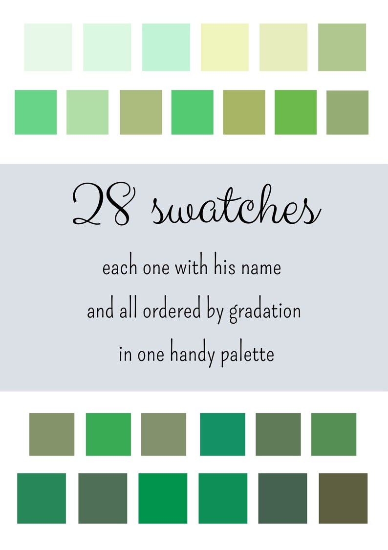 Photoshop Color Palette | Green Set - Etsy