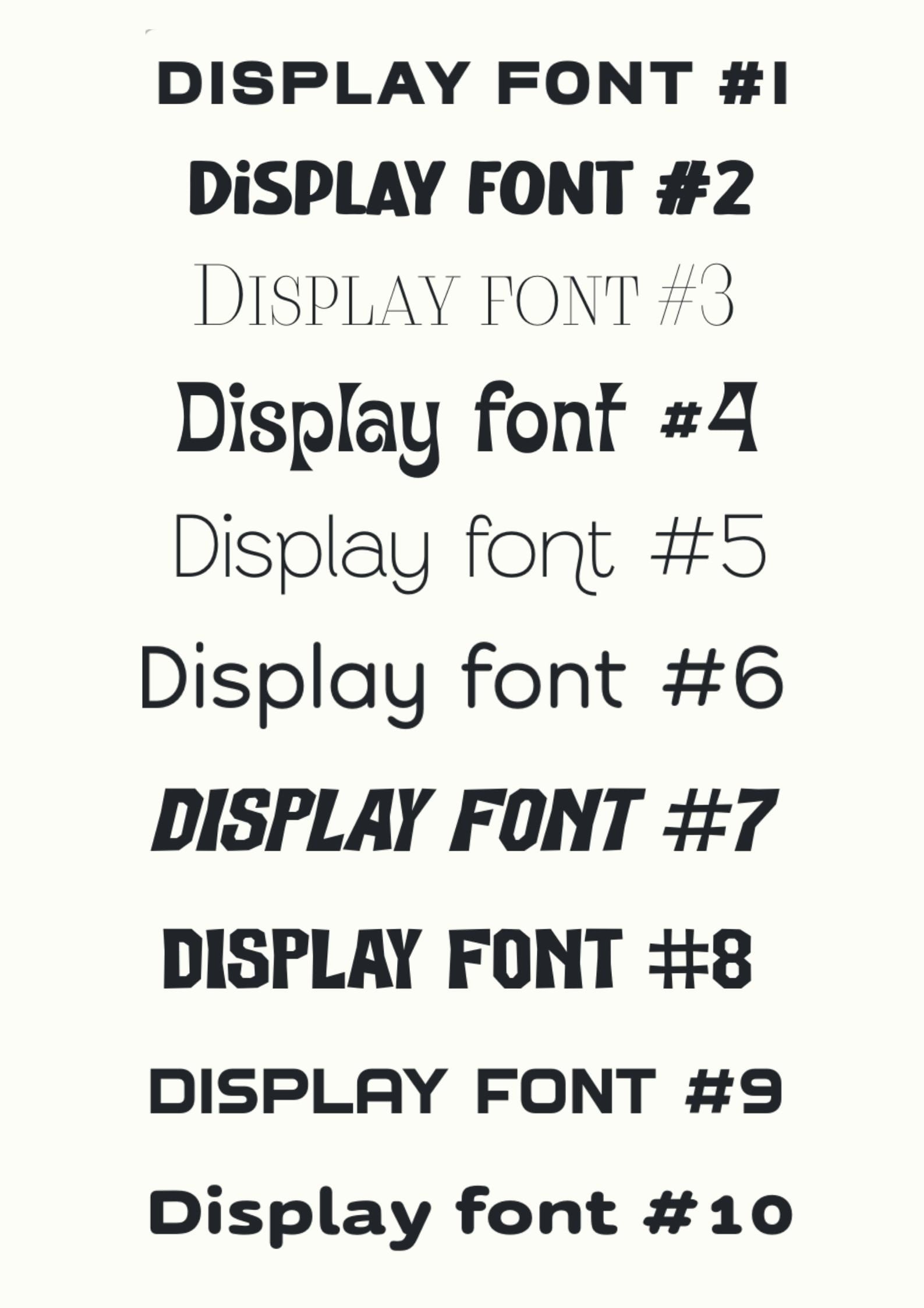 Display Fonts Set Pack I Serif Retro Modern Gothic Comic Styles - Etsy