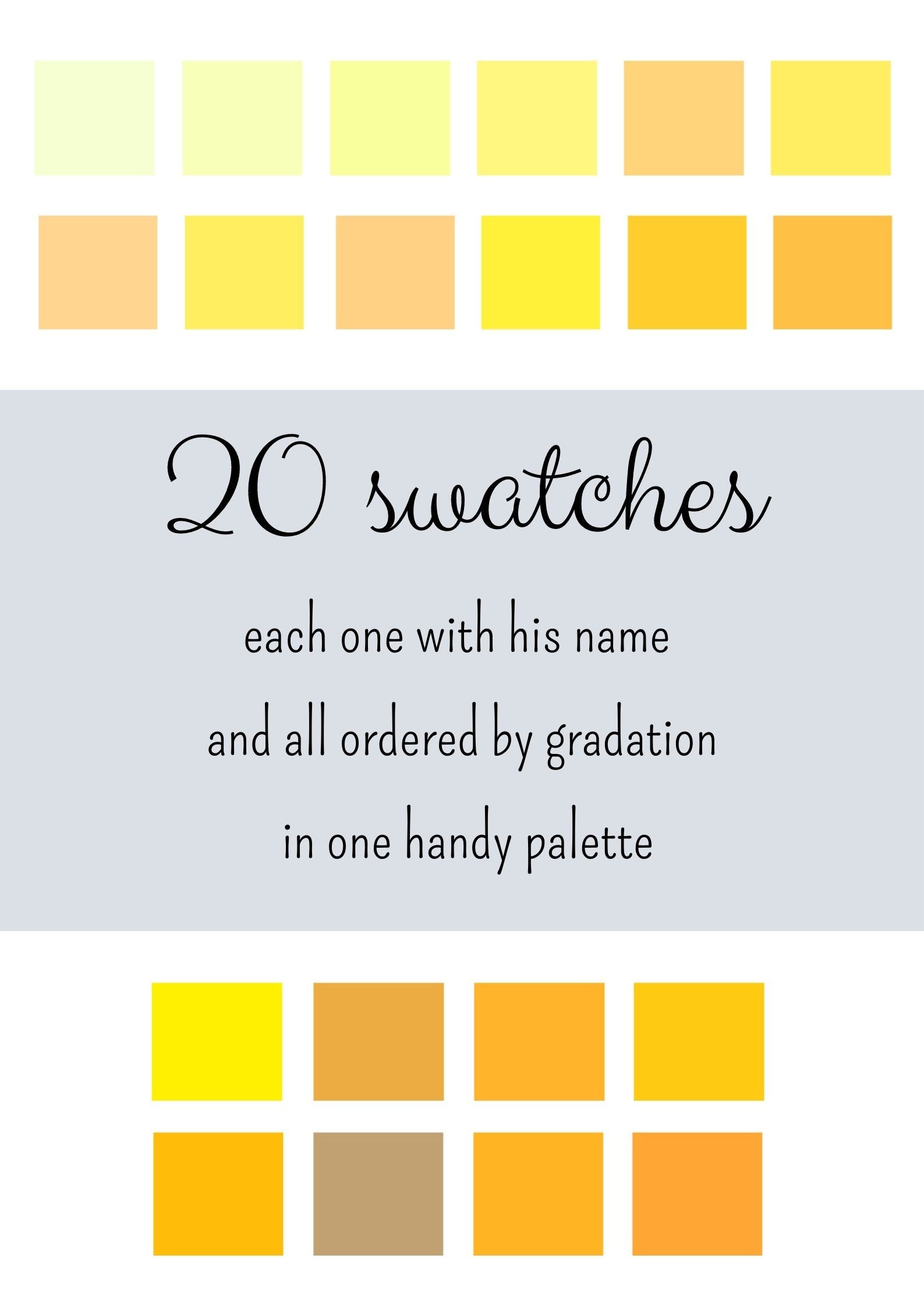 Photoshop Color Palette Yellow Set - Etsy