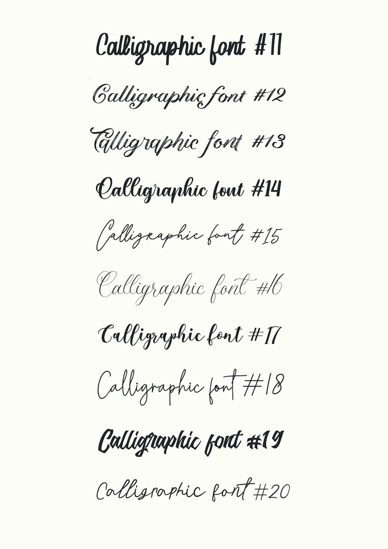 Calligraphic Fonts Set Calligraphy and Script Calligraphic Styles - Etsy