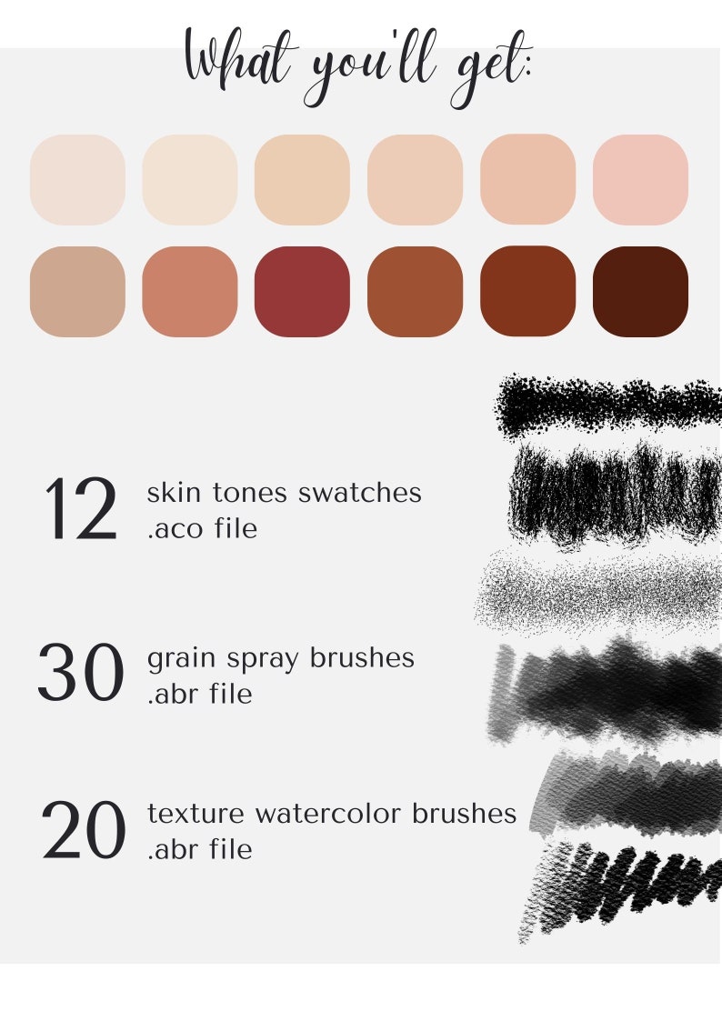 Photoshop Swatches & Brushes Bundle Skin Tones Swatches - Etsy