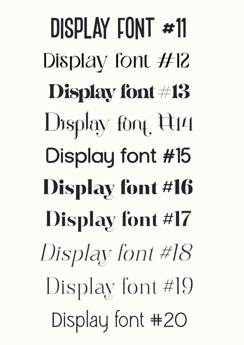 Display Fonts Set Pack I Serif Retro Modern Gothic Comic Styles - Etsy