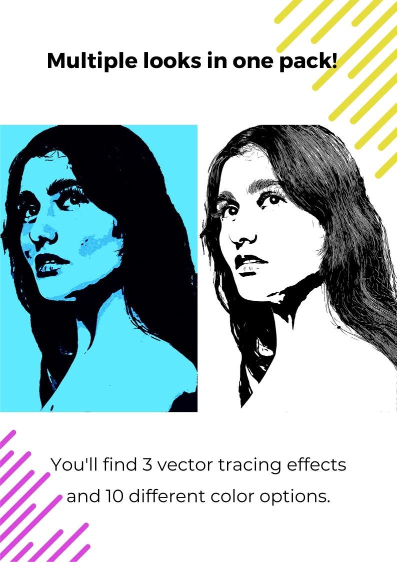 Vector Tracing Photoshop Action | Multiple Effects | Photo Manipulation ...