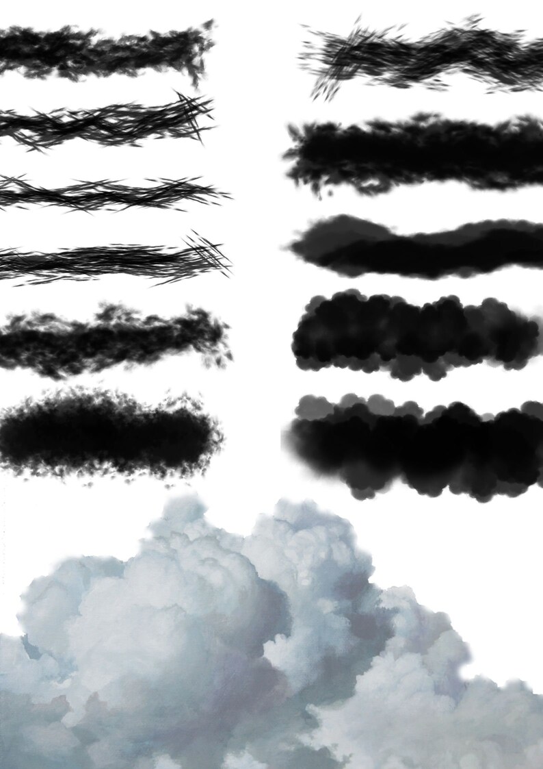 Photoshop Brushes Set Clouds Texture Brushes Abstract Cloud Brushes ...