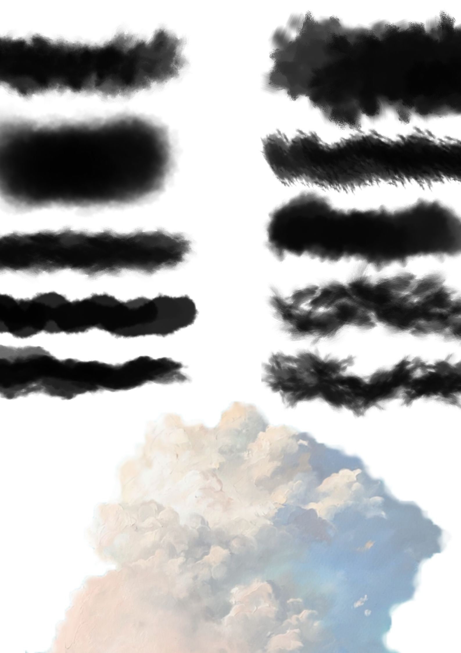 Photoshop Brushes Set Clouds Texture Brushes Abstract Cloud Brushes ...