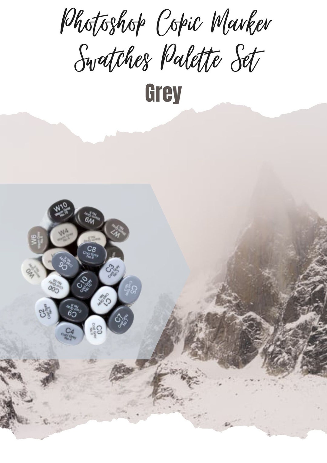 Photoshop Color Palette Grey Set (Instant Download) - Etsy