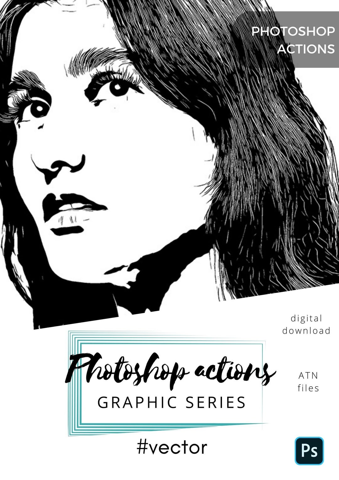 Vector Tracing Photoshop Action | Multiple Effects | Photo Manipulation ...