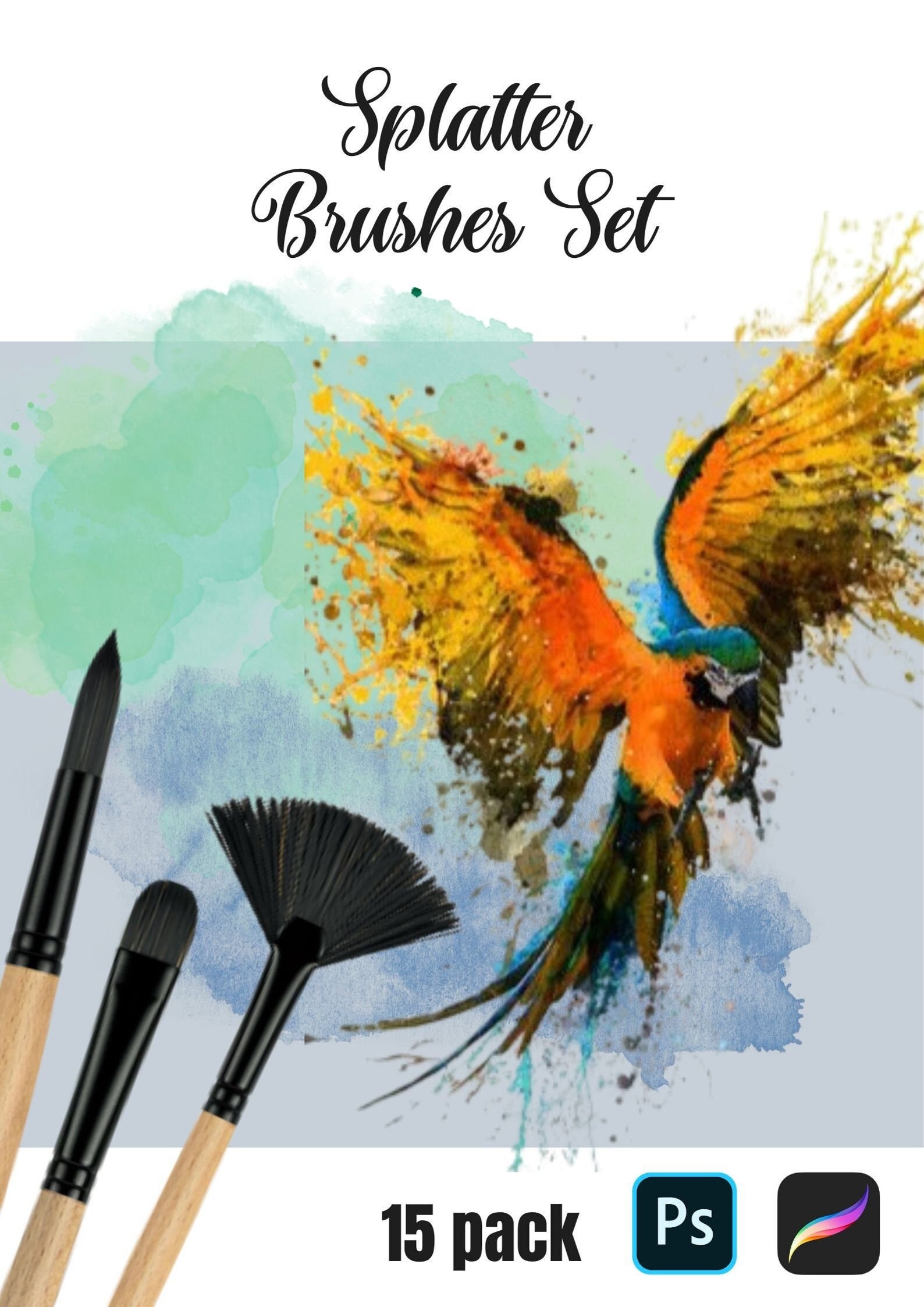 Photoshop Brushes Set Splatter Brushes Abstract Texture Brushes ...