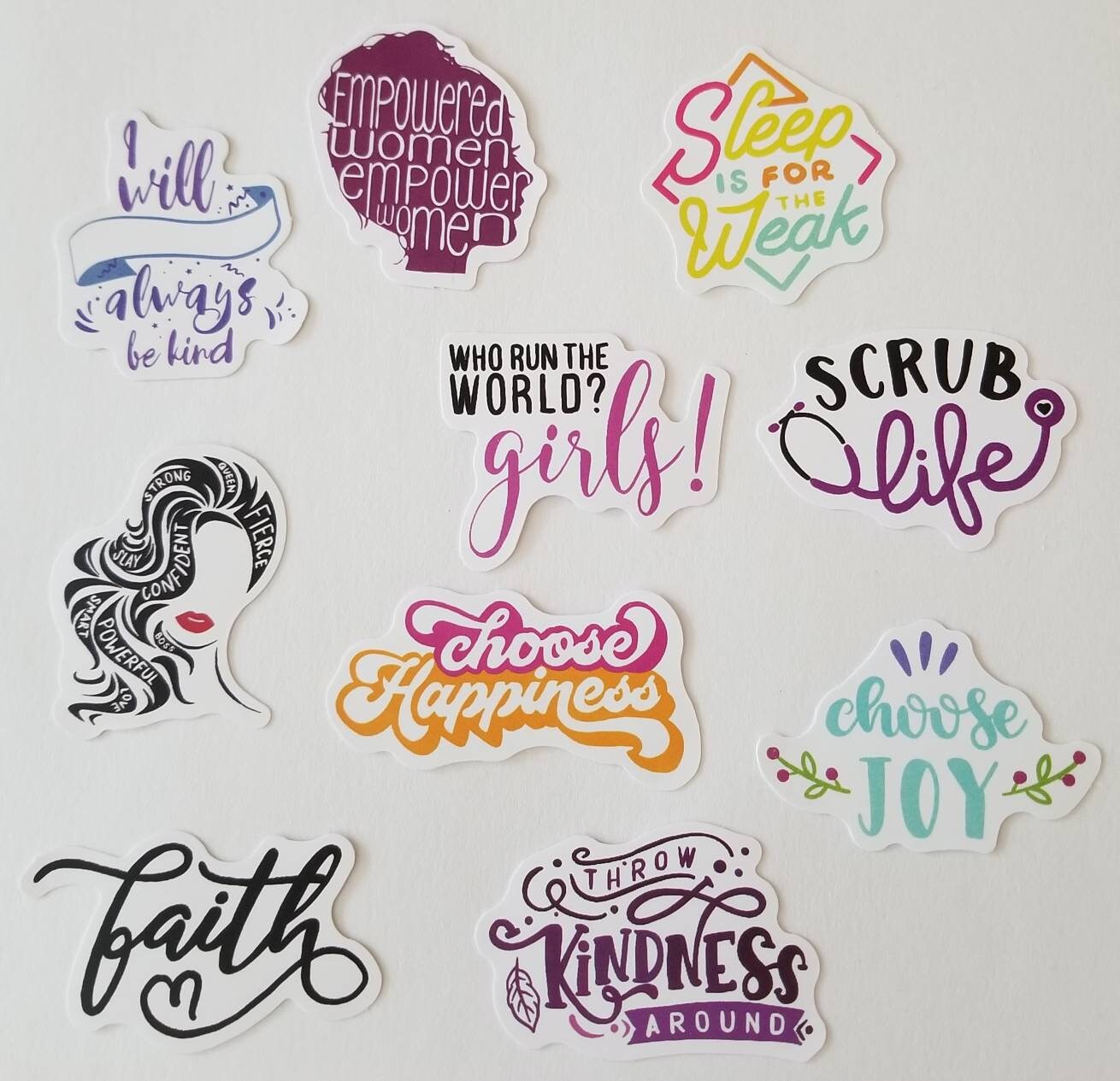 Inspirational Quote Stickers 10 Pack - Etsy