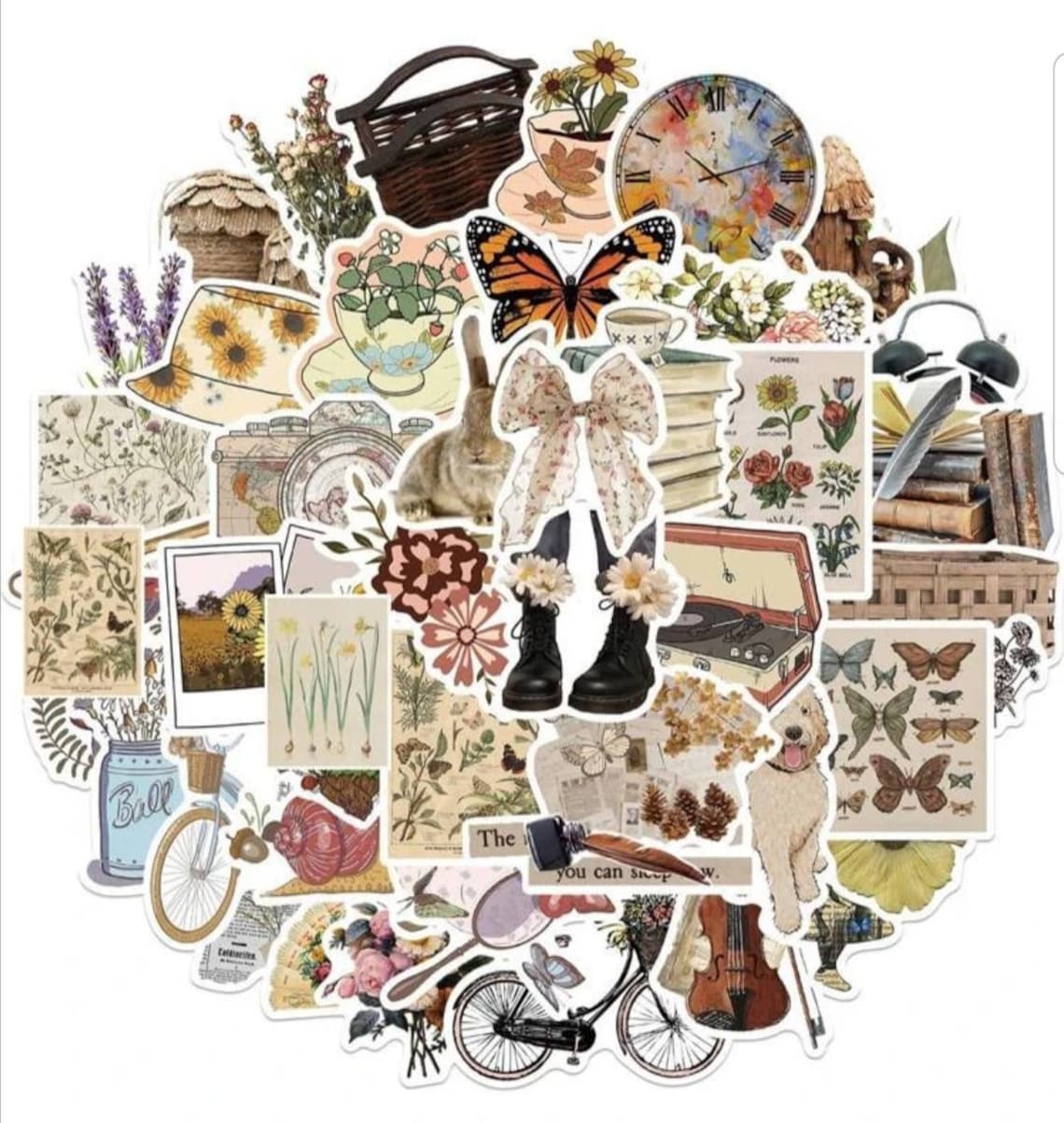 Vintage Style Cottagecore Stickers Pack of 10 - Etsy