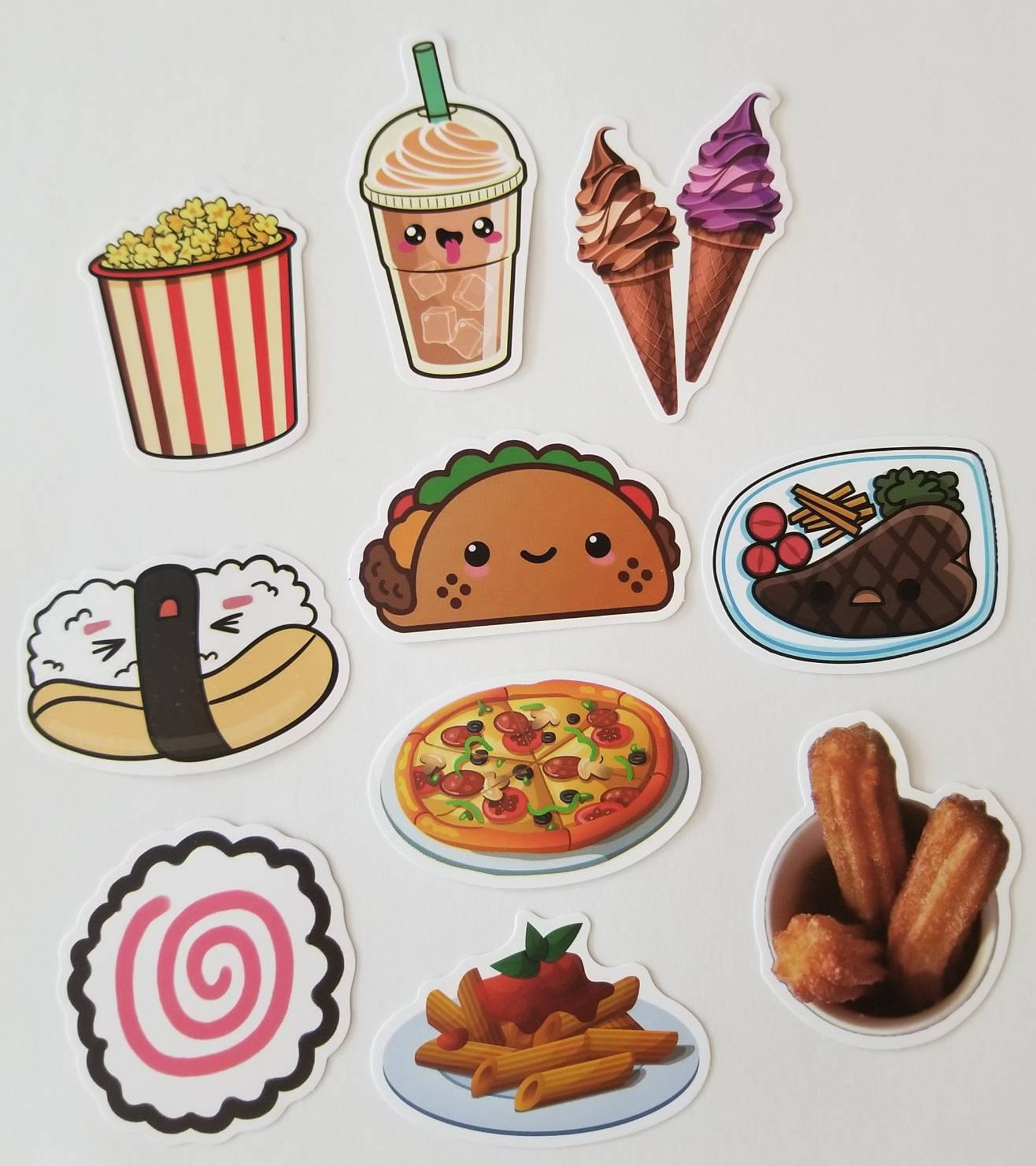 Cartoon Food Stickers 10 Pack - Etsy