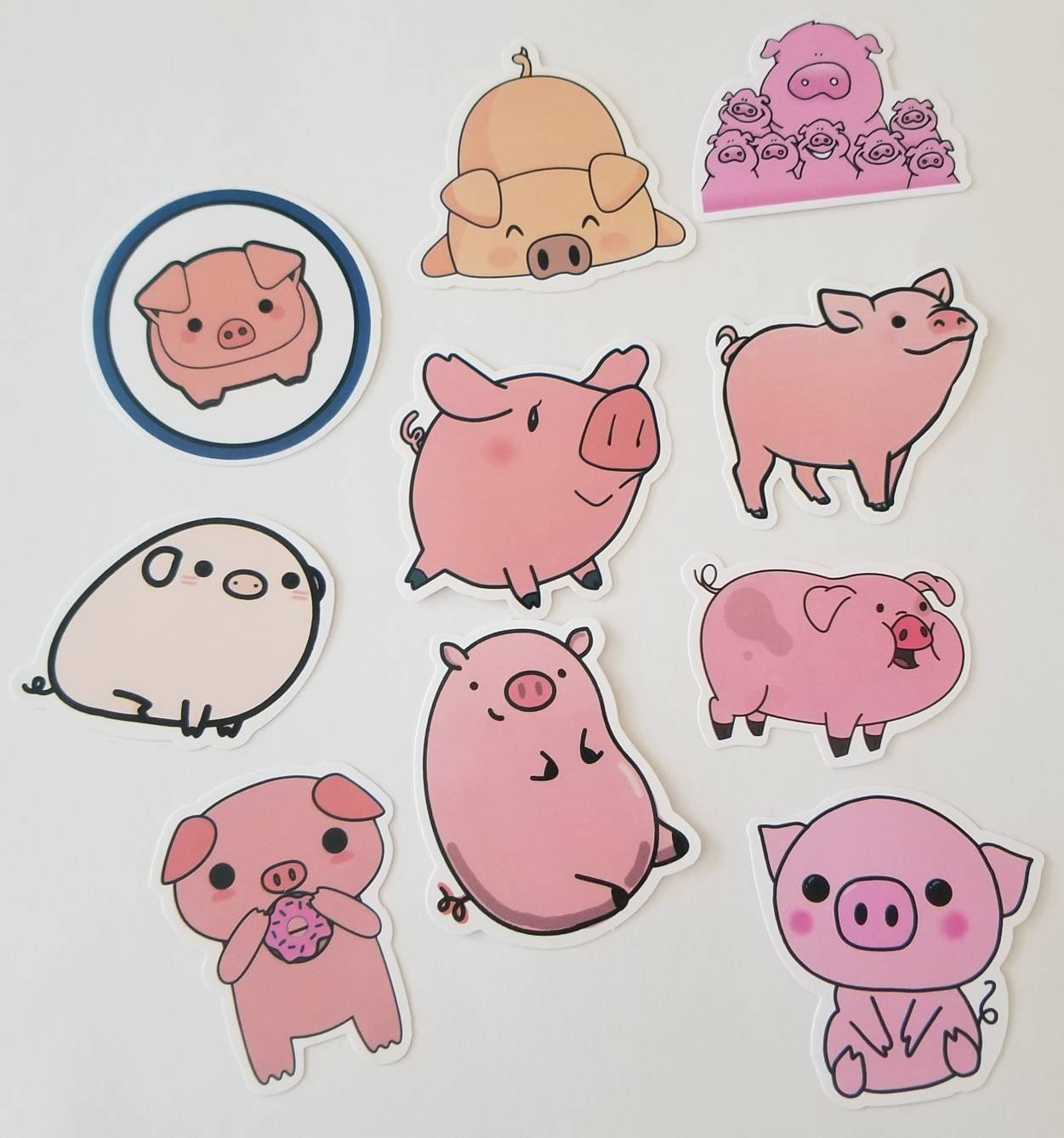Cartoon Pig Stickers 10 Pack - Etsy