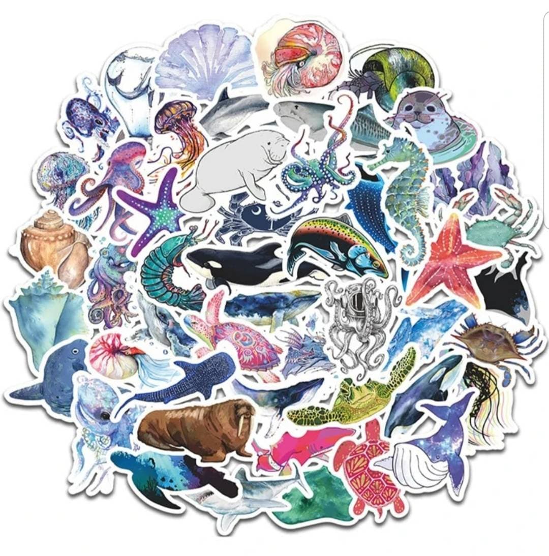 Ocean Animal Stickers 10 Pack - Etsy