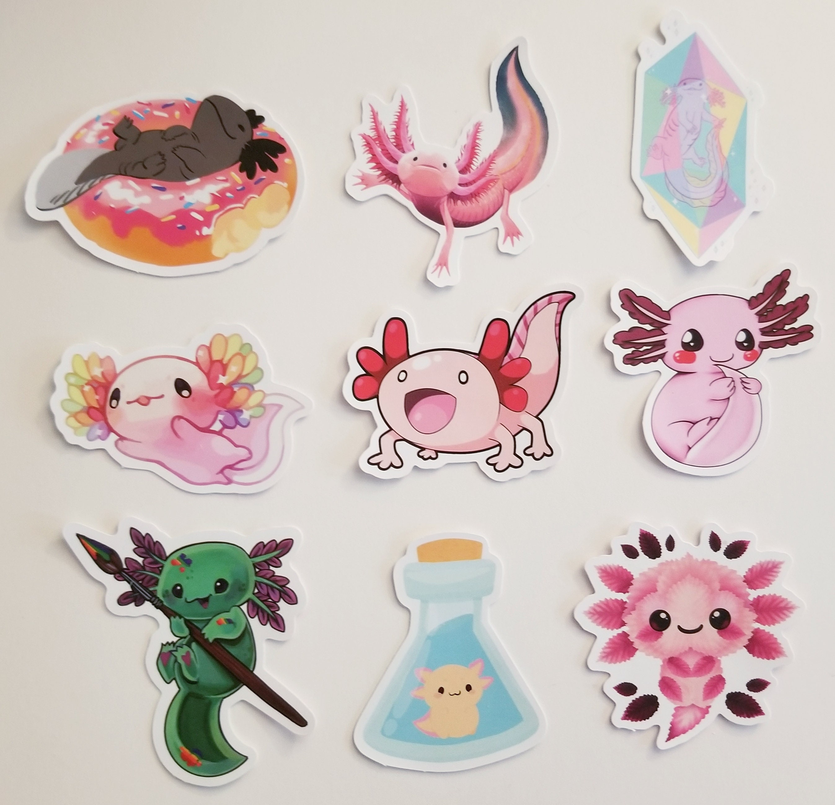 Axolotl Stickers Pack of 10 - Etsy