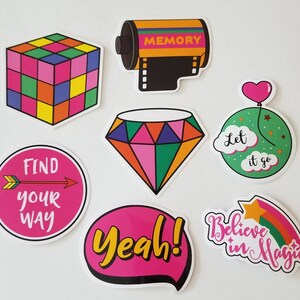 Cute Retro Stickers 10 Pack - Etsy
