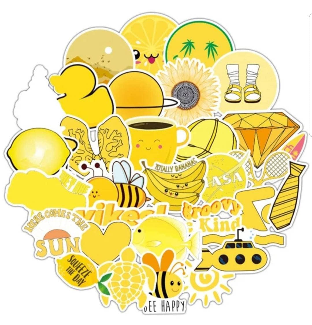 Yellow Stickers 10 Pack - Etsy