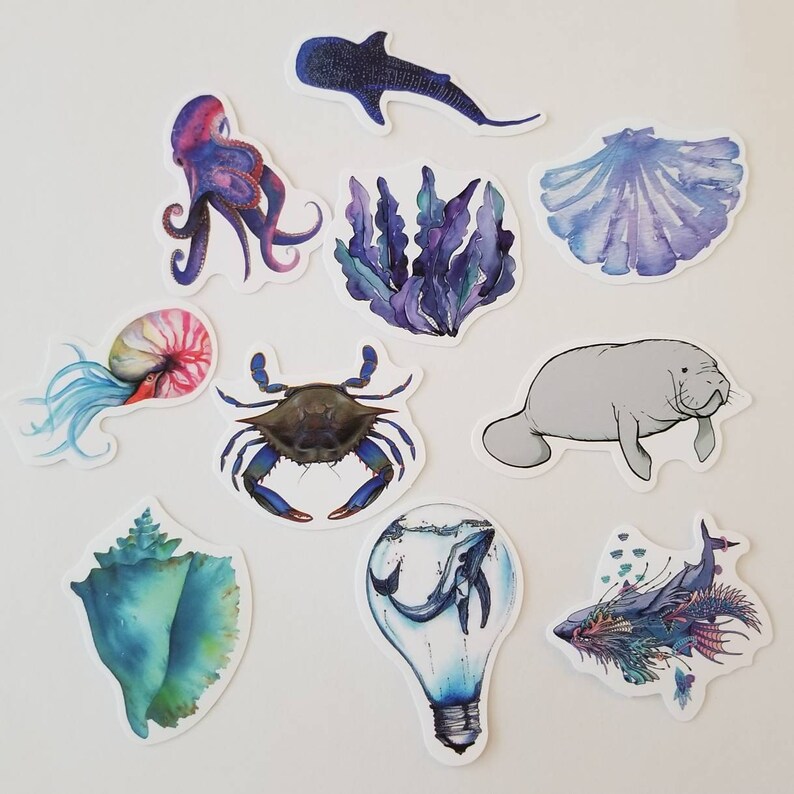 Ocean Animal Stickers 10 Pack - Etsy