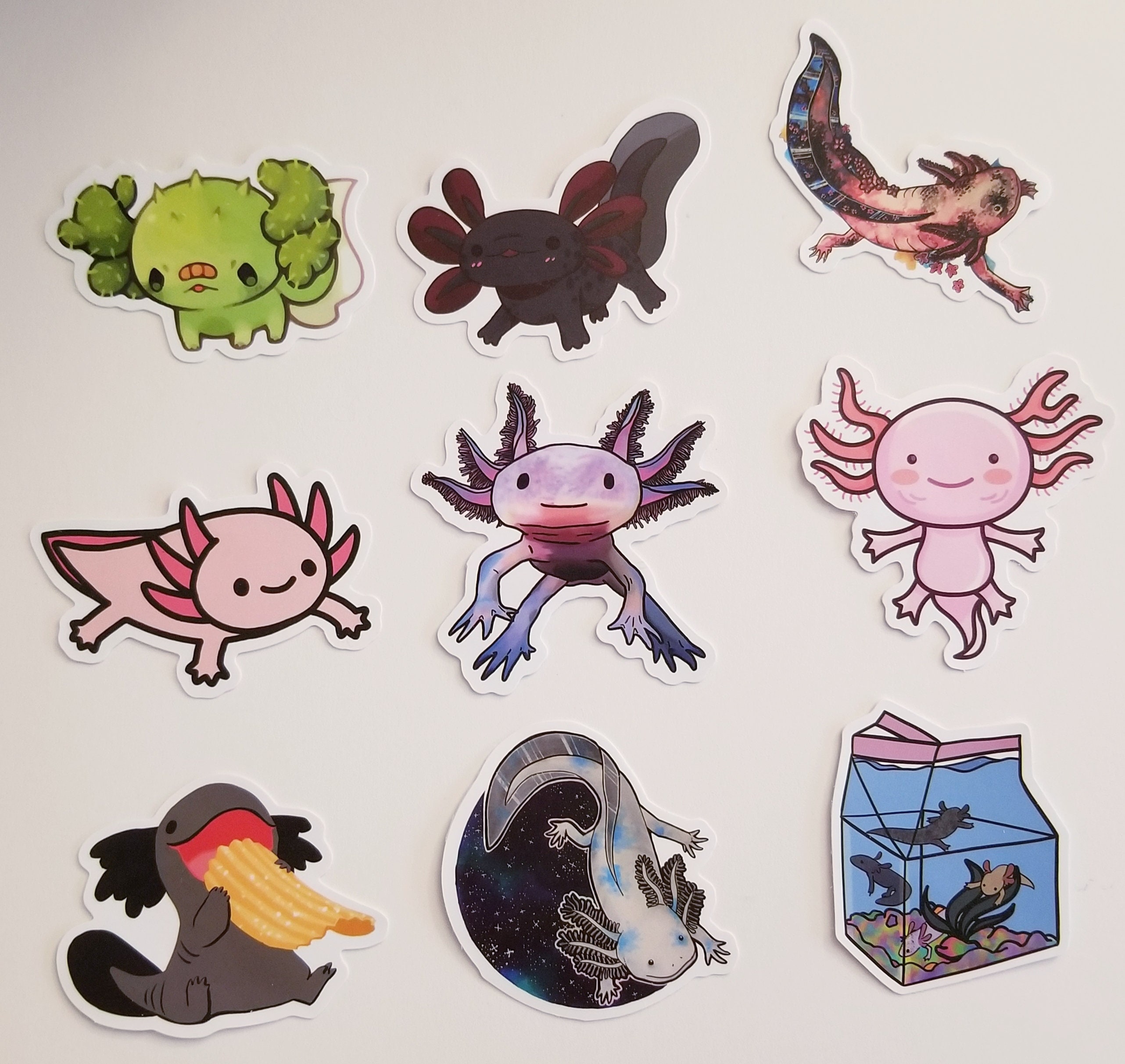 Axolotl Stickers Pack of 10 - Etsy