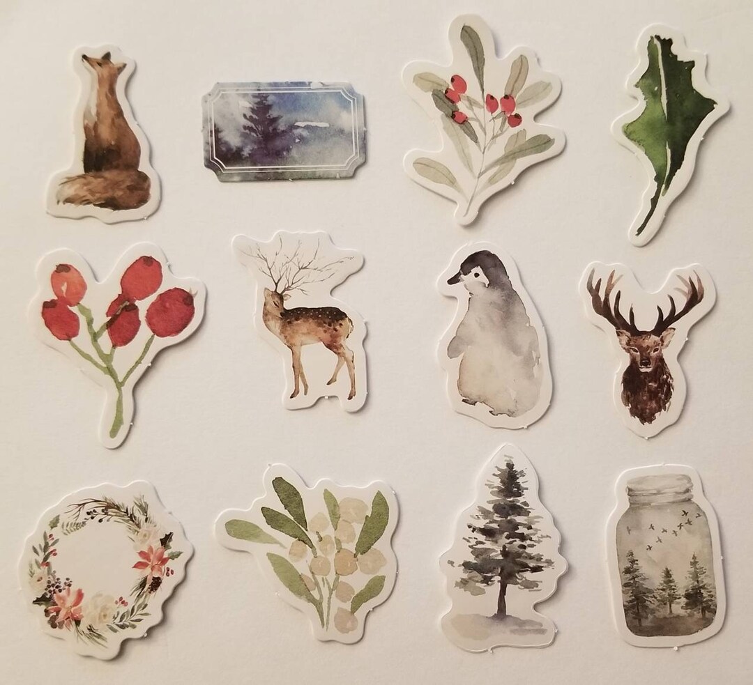 Mini Christmas/winter Stickers Pack of 23 - Etsy