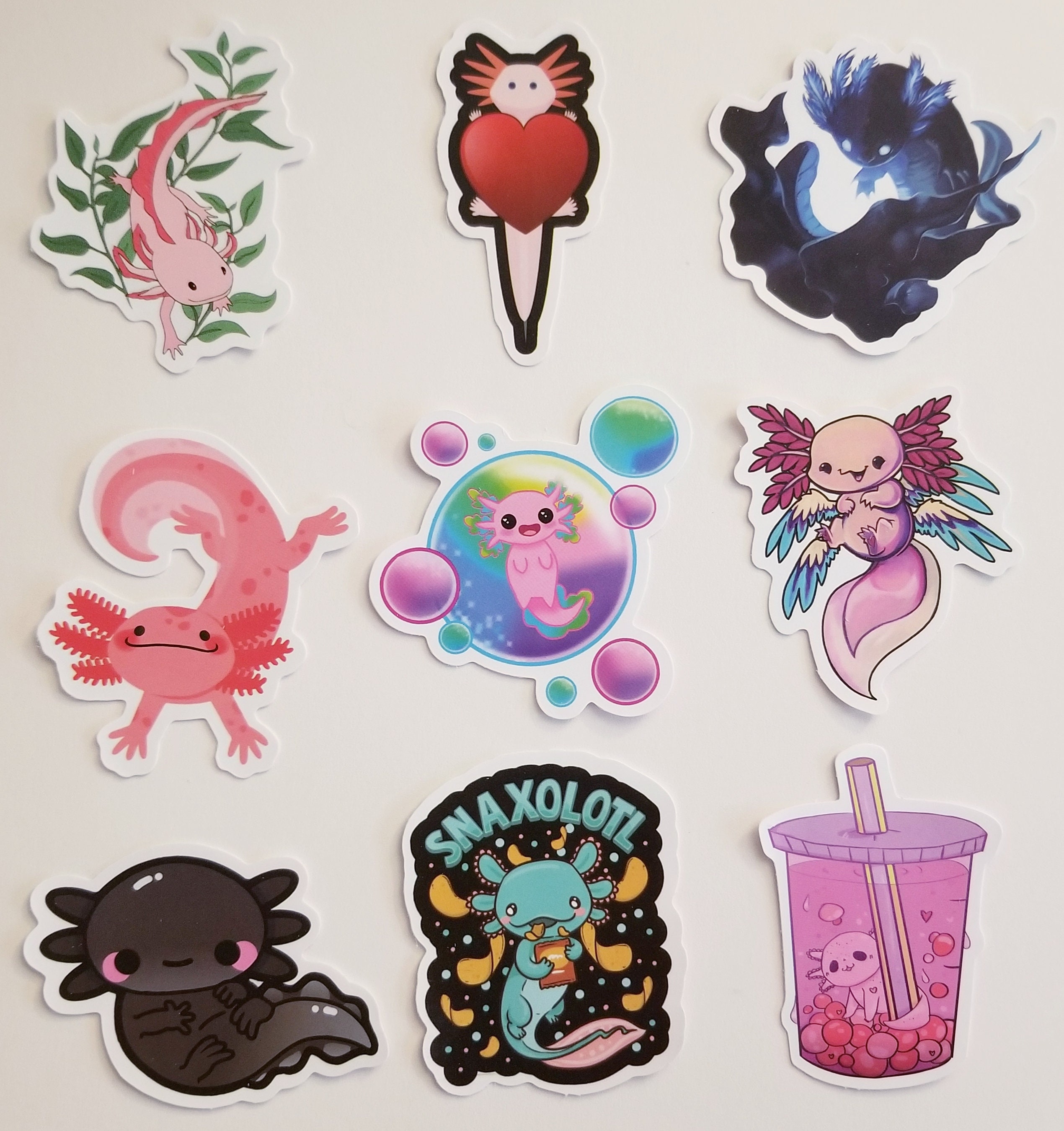 Axolotl Stickers Pack of 10 - Etsy