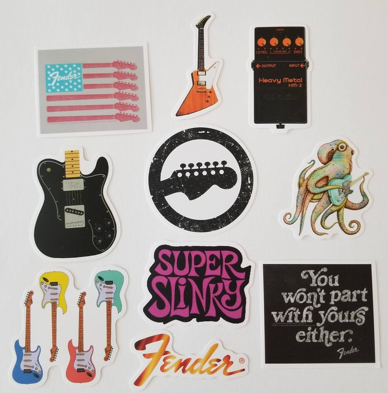 Guitar Stickers 10 Pack - Etsy
