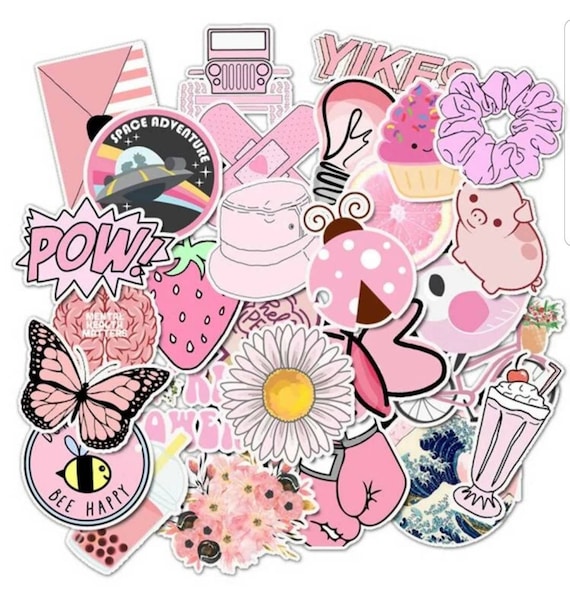 Pink Aesthetic Stickers 10 Pack - Etsy