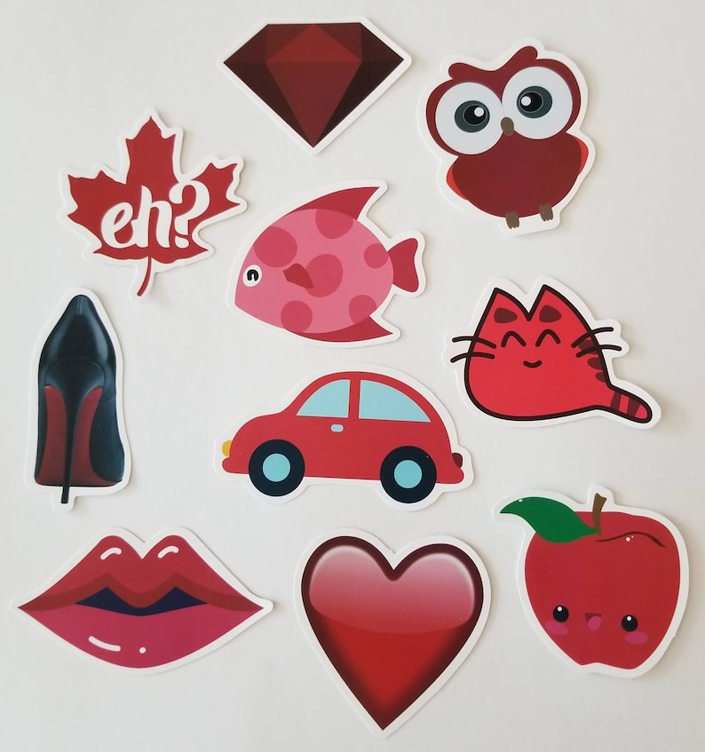Red Aesthetic Stickers Pack of 10 - Etsy