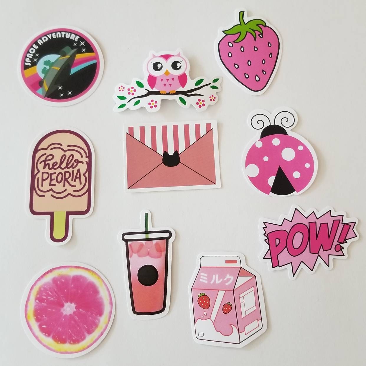 Pink Aesthetic Stickers 10 Pack - Etsy
