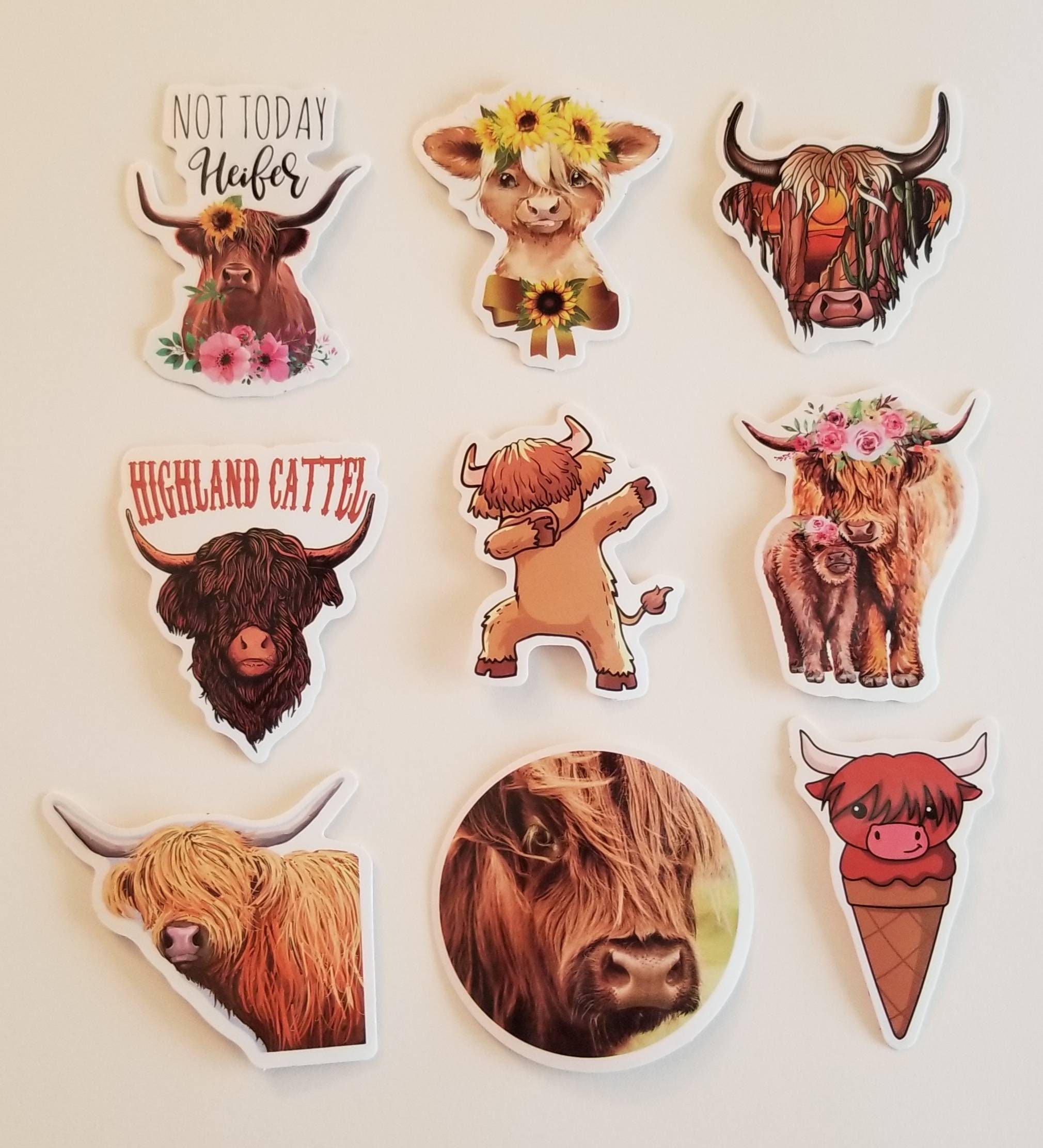 Highland Cow Stickers Pack of 10 - Etsy