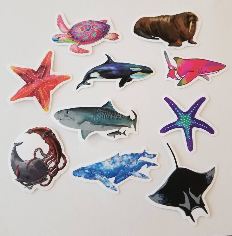 Ocean Animal Stickers 10 Pack - Etsy