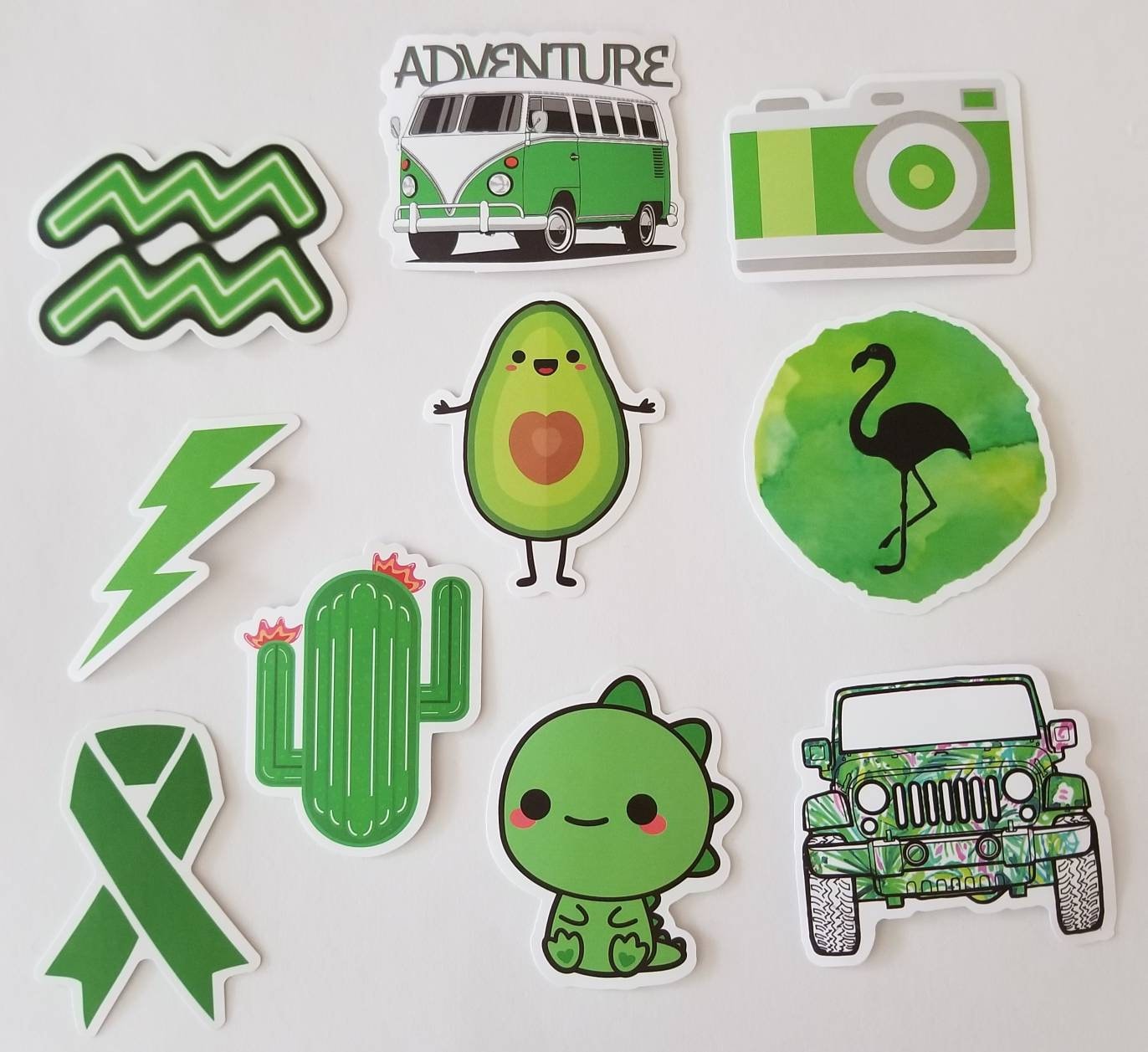 Green Aesthetic Stickers Pack of 10 - Etsy