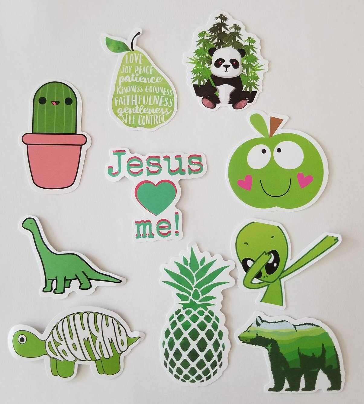 Green Aesthetic Stickers Pack of 10 - Etsy