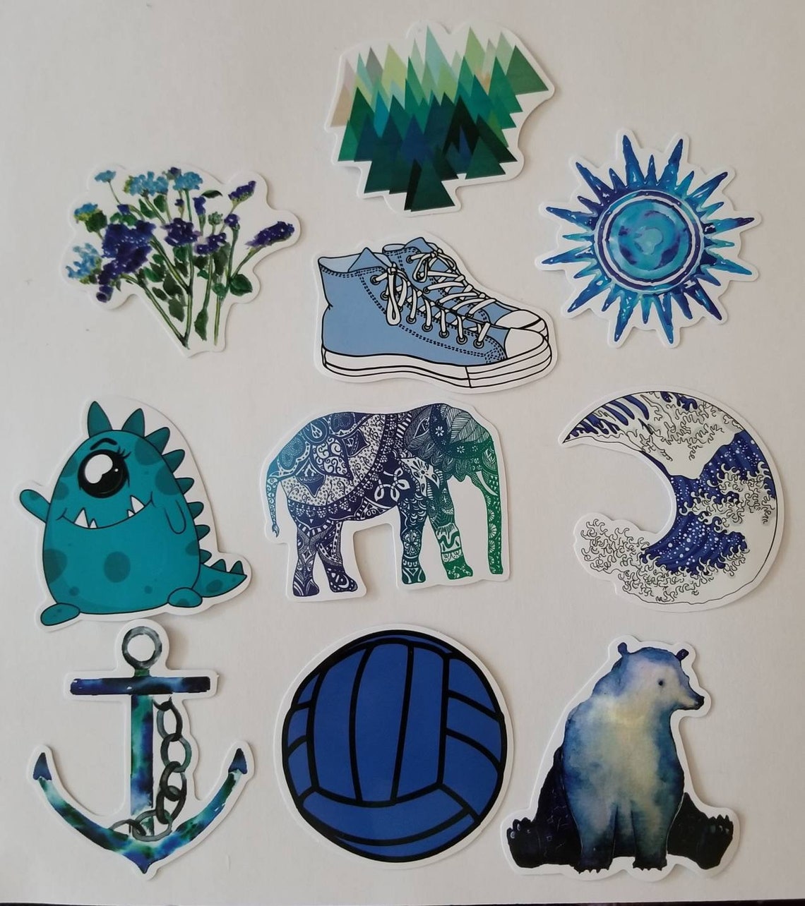 Blue Aesthetic Stickers 10 Pack - Etsy