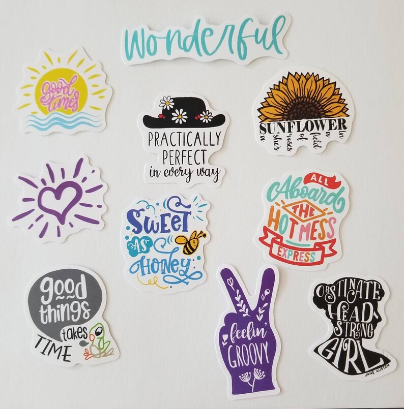 Inspirational Quote Stickers 10 Pack - Etsy