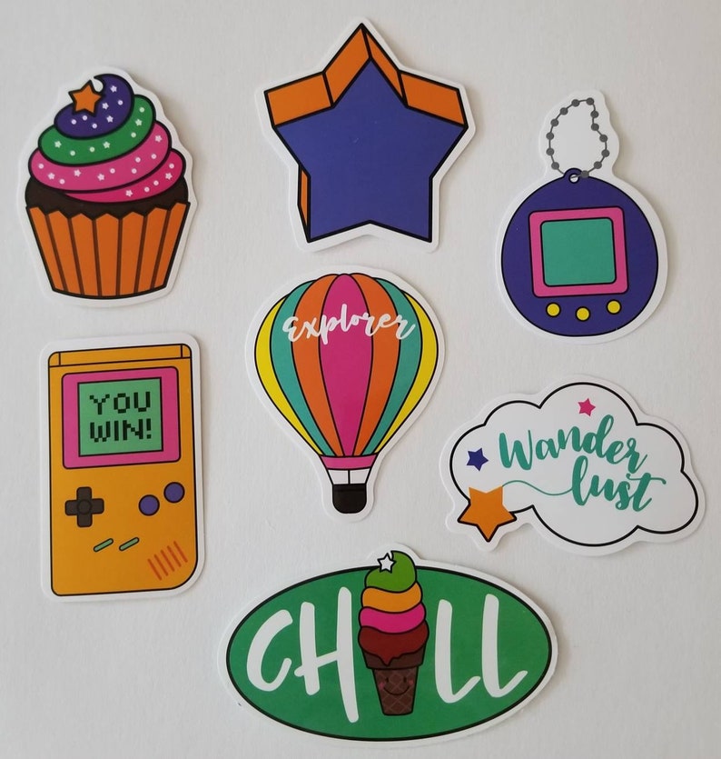 Cute Retro Stickers 10 Pack - Etsy
