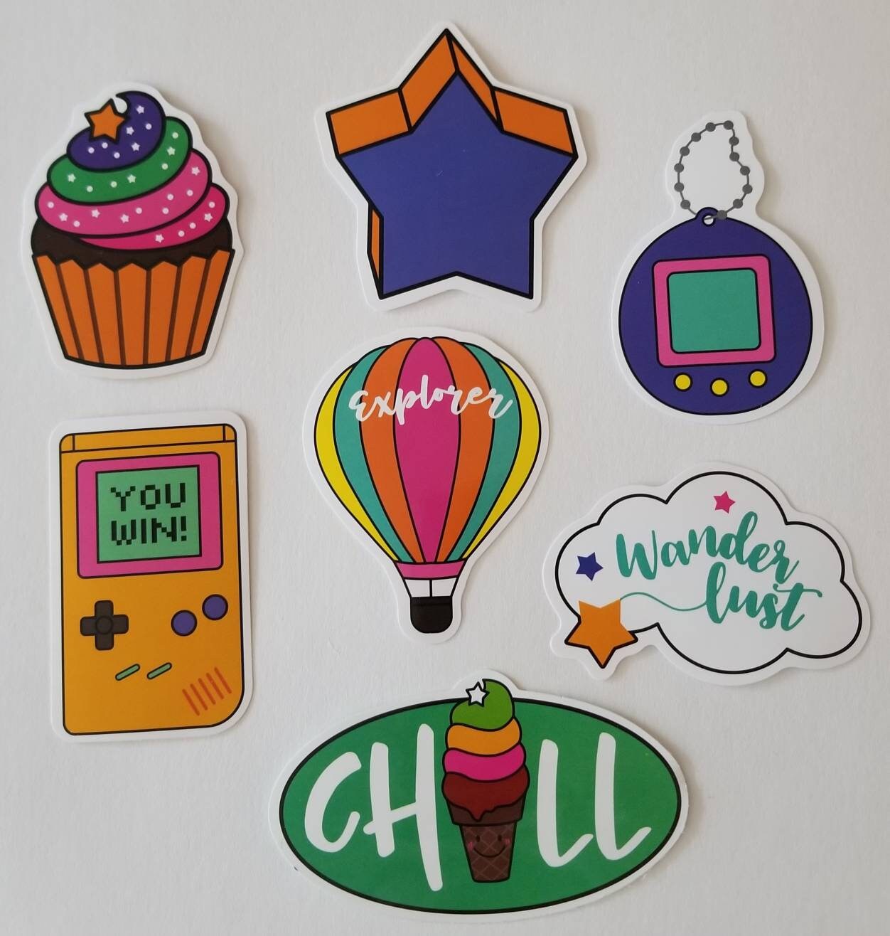 Cute Retro Stickers 10 Pack - Etsy