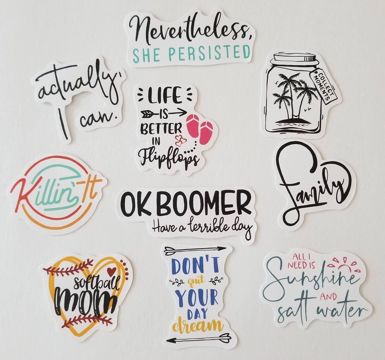 Inspirational Quote Stickers 10 Pack - Etsy