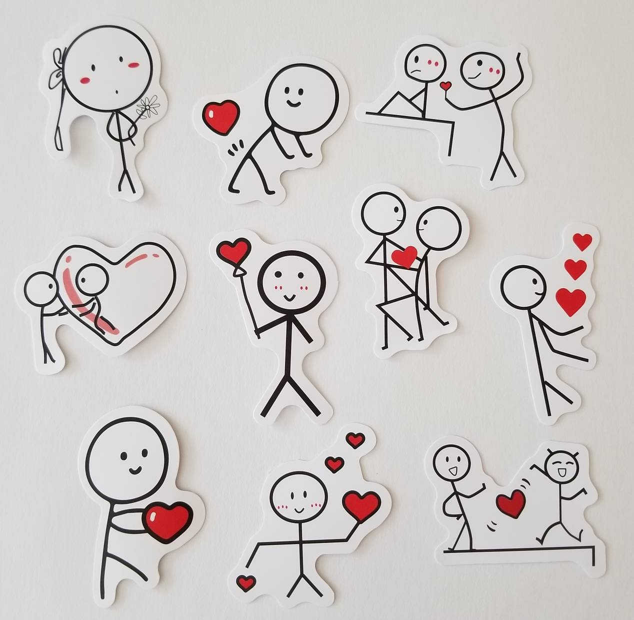 Valentine's Stickers 10 Pack - Etsy