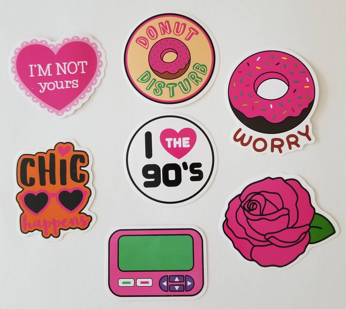 Cute Retro Stickers 10 Pack - Etsy