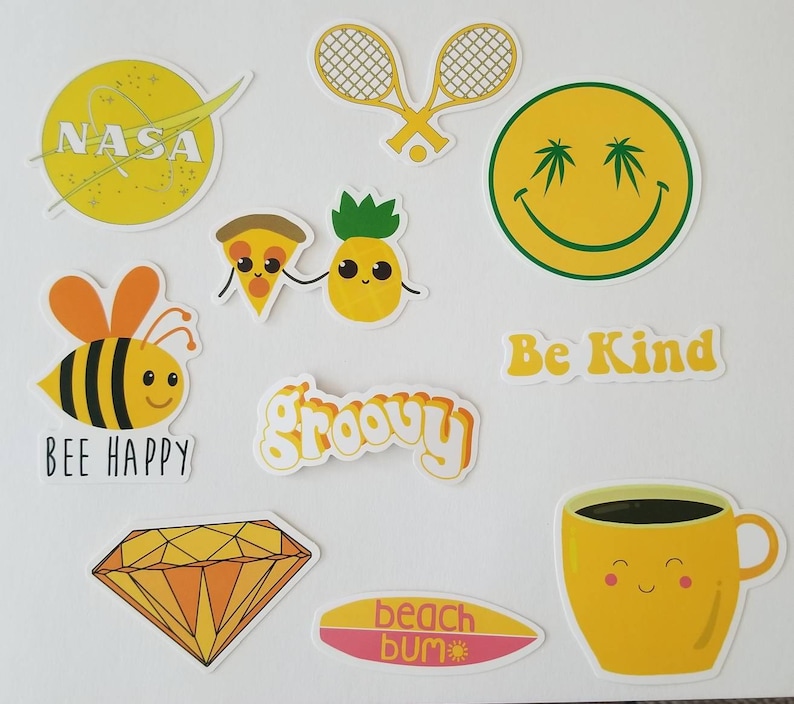 Yellow Stickers 10 Pack - Etsy